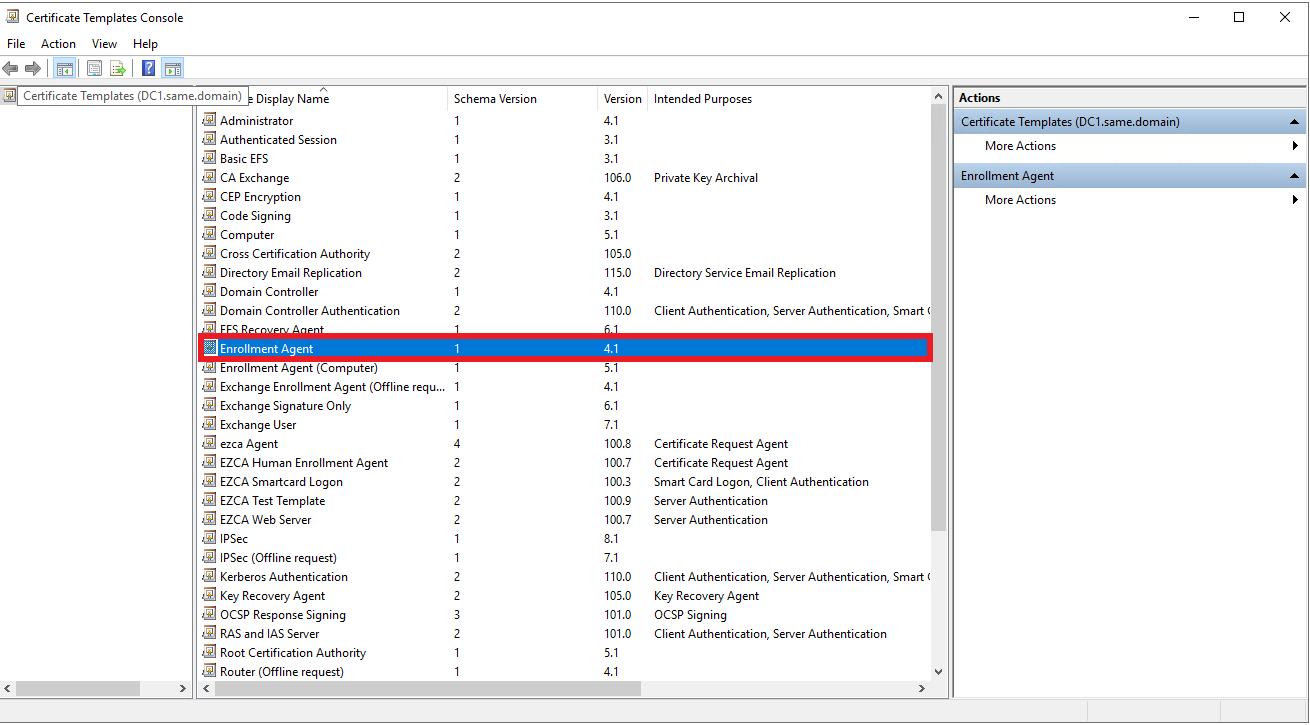 Create CA Templates EZCA Docs